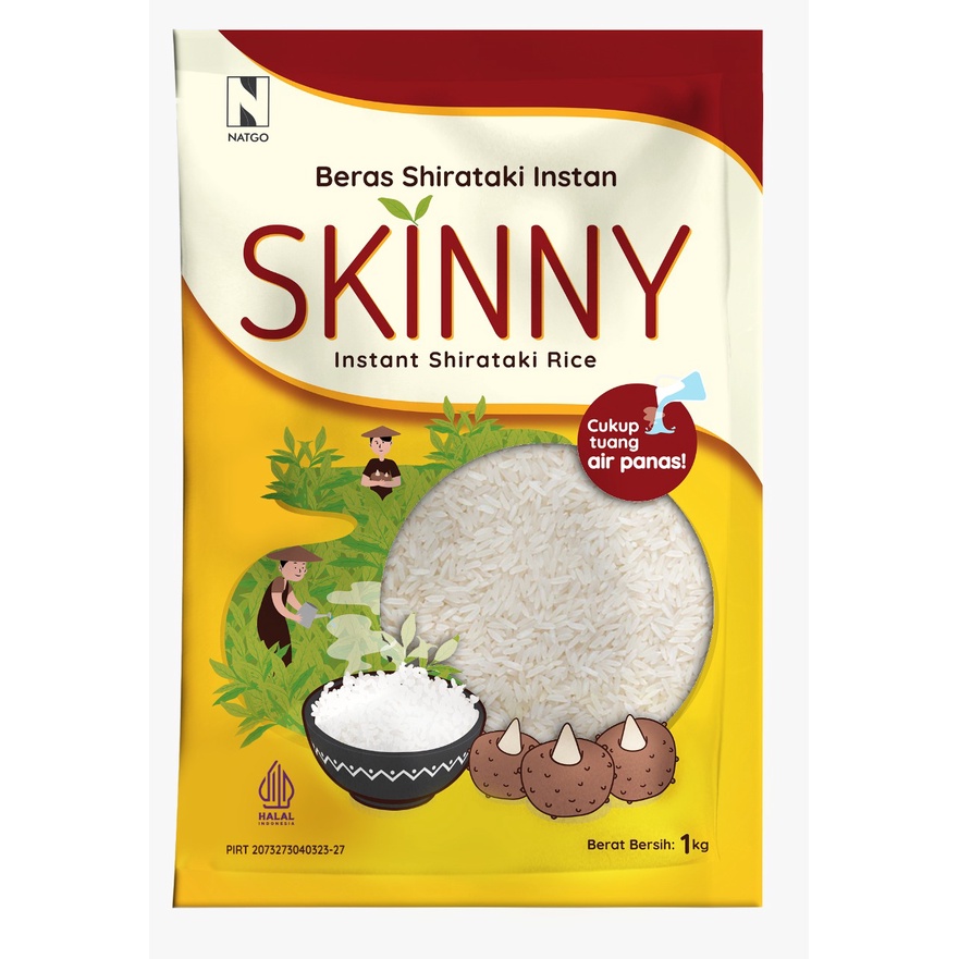 Jual Beras Skinny Shirataki Rice Instant 1 kg | Shopee Indonesia