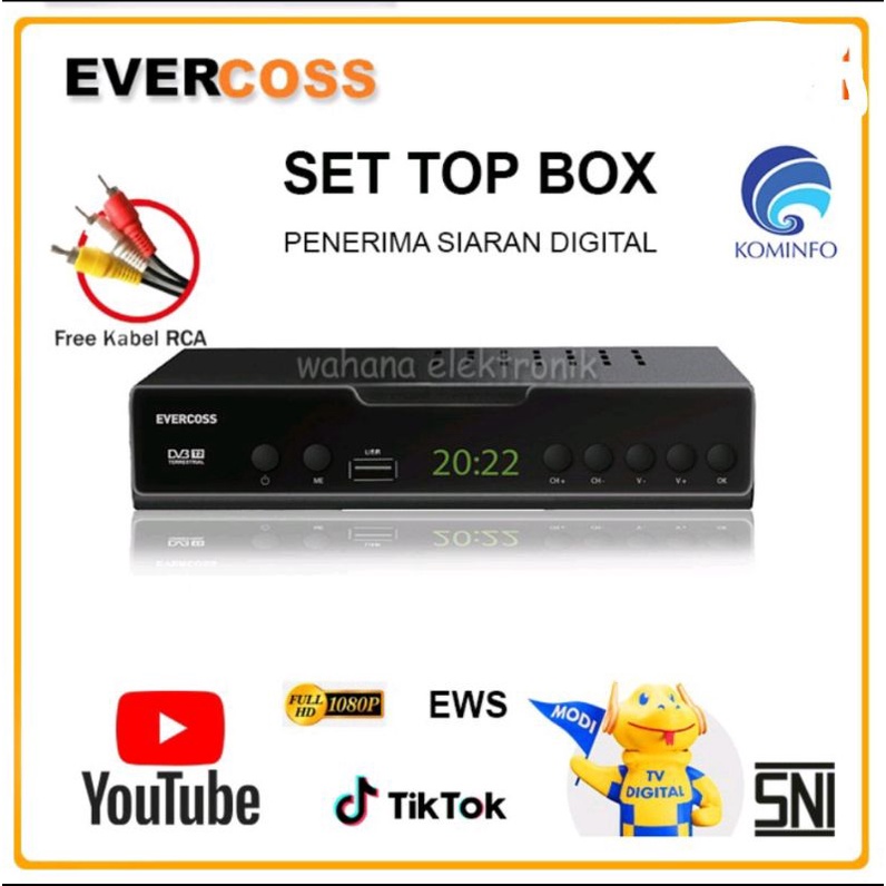 Jual SET TOP BOX STB EVERCOSS STB MAX PRO DVB-T2 TV DIGITAL TERESTRIAL | Shopee Indonesia