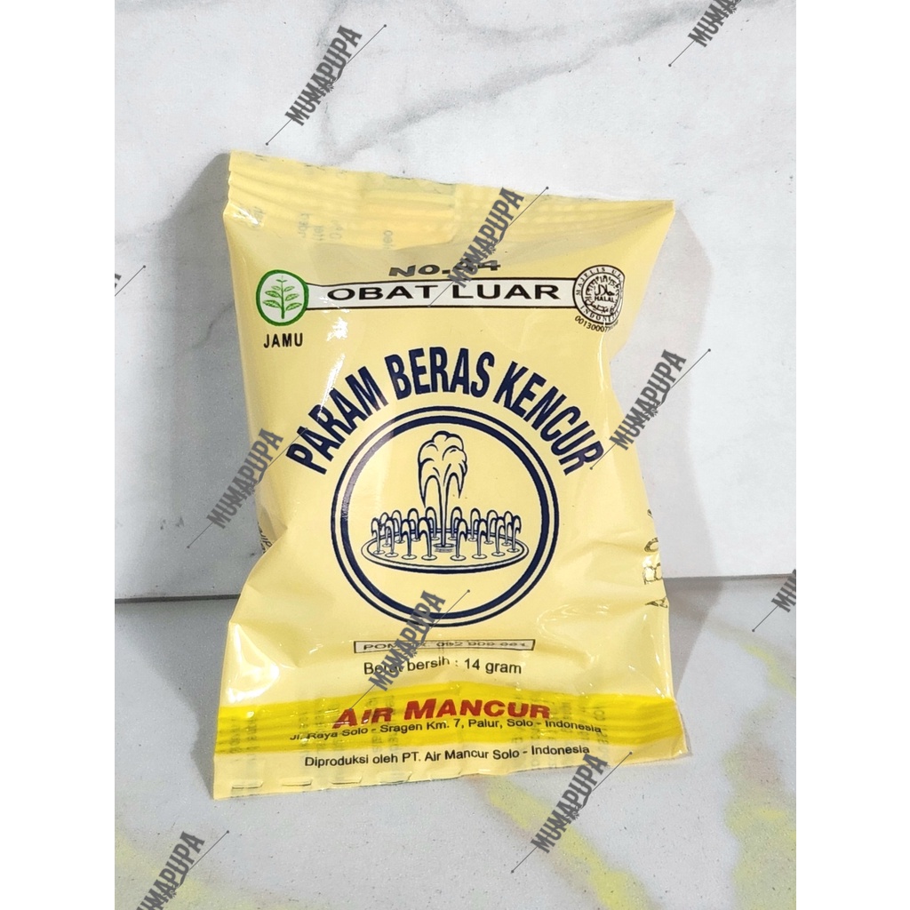 Jual 1 Sachet Param Beras Kencur Air Mancur untuk meredakan pegal dan ...