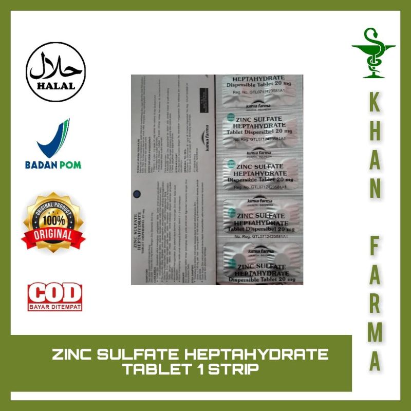 Jual ZINC SULFATE TABLET UNTUK PENDAMPING OBAT DIARE ANAK DAN DEWASA 1 STRIP ISI 10 TABLET ...