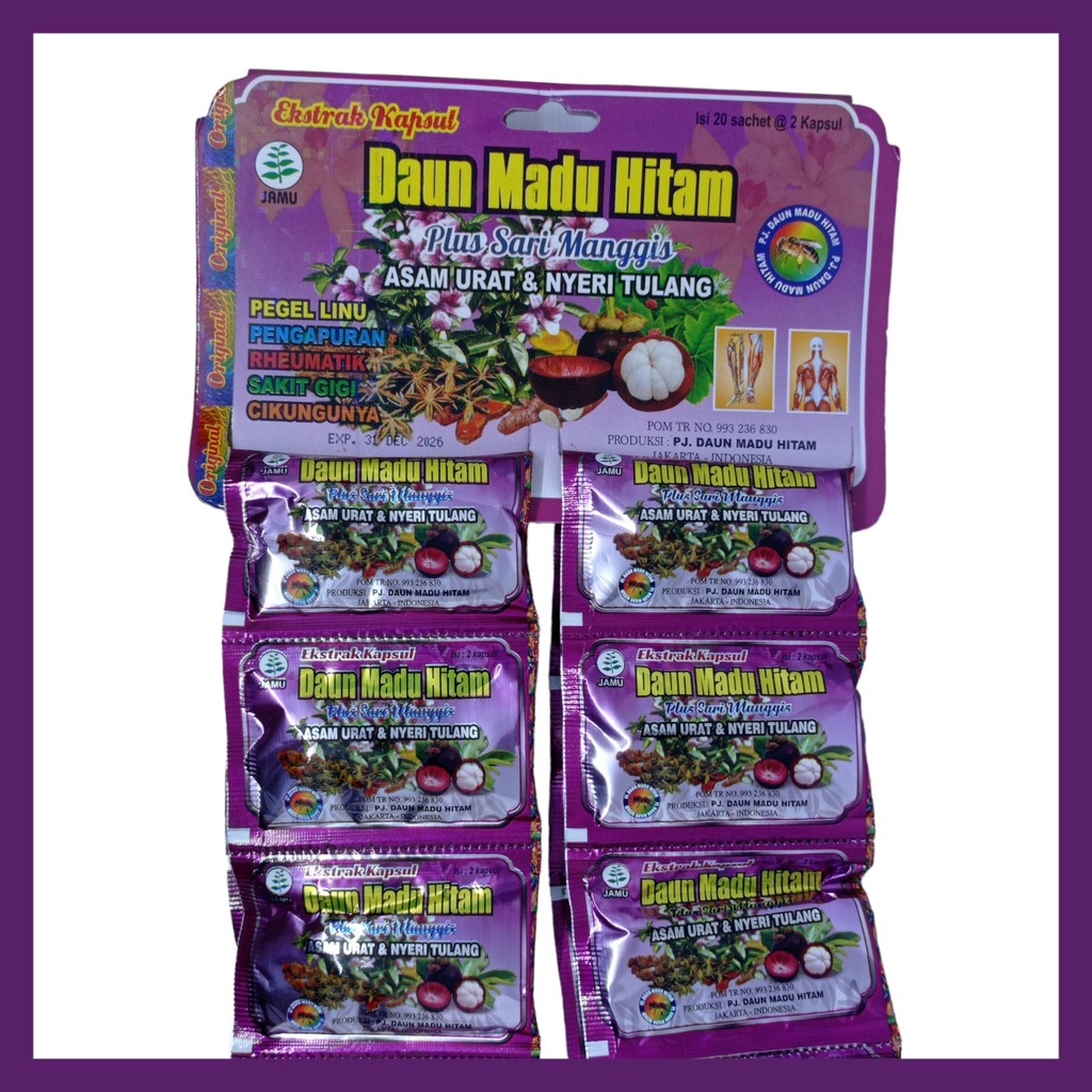 Jual Kapsul Daun Madu Hitam Plus Sari Manggis, Jamu Asam Urat, Obat ...