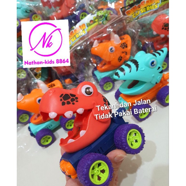 Jual Mainan Mobil Dinosaurus Anak Tekan Jalan Tanpa Baterai/ Dinosaurus ...