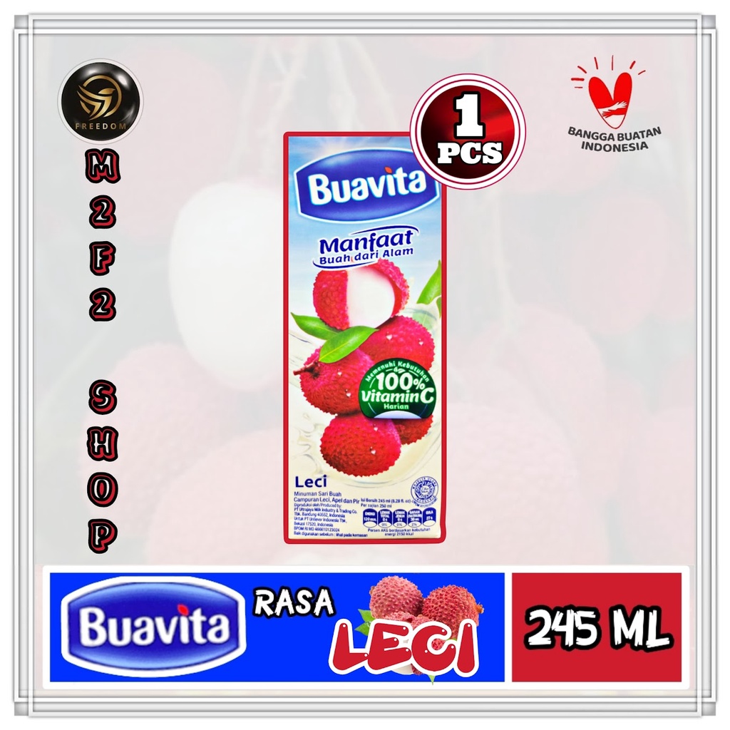 Jual Jus Buavita Rasa Leci Kotak | Juice Lychee - 245 ml (Kemasan Satuan) | Shopee Indonesia