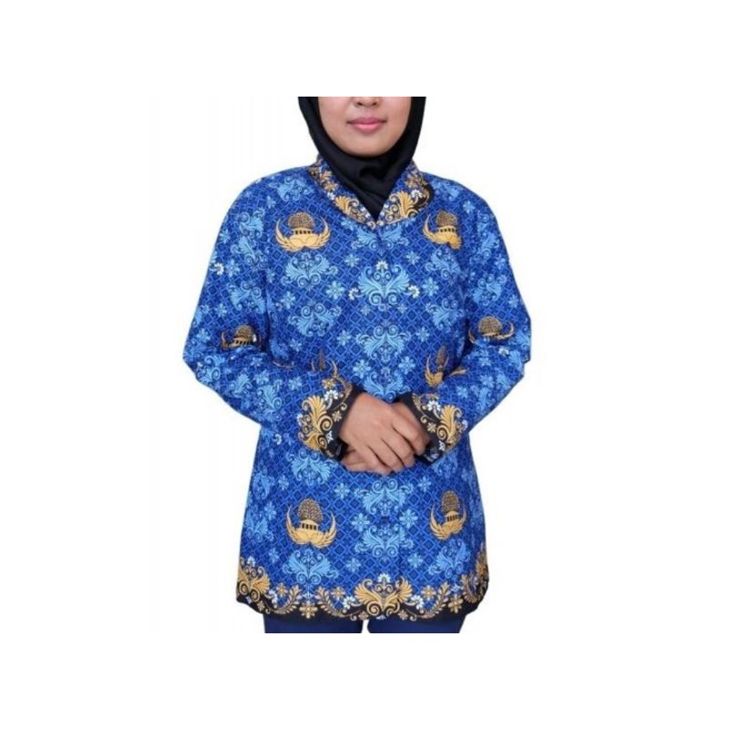 Jual Baju Korpri wanita/baju batik korpri wanita Full furing kerah hitam dan kerah bulat/korpri ...