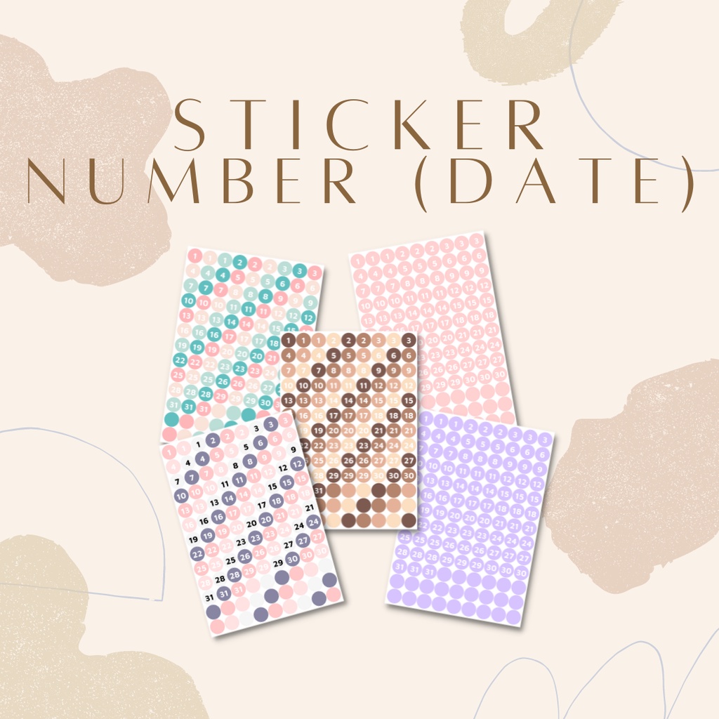 Jual STIKER ANGKA / STICKER NUMBER / STICKER DATE JOURNAL DECORATION ...