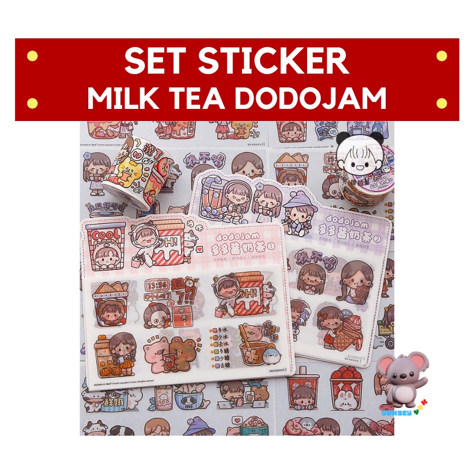 Jual SET Stiker Sticker MILK TEA DODOJAM | Shopee Indonesia