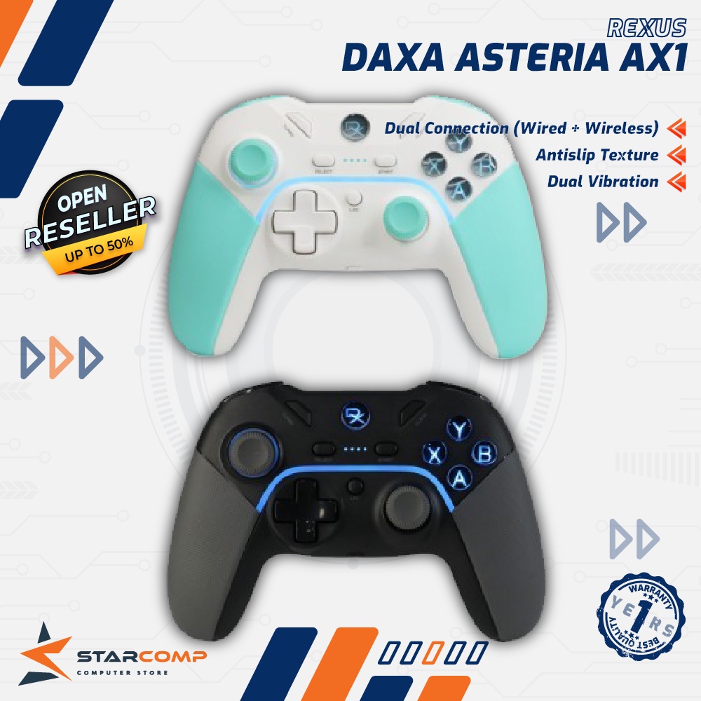 Jual Rexus Daxa AX1 Asteria Gamepad Dual Connection | Shopee Indonesia
