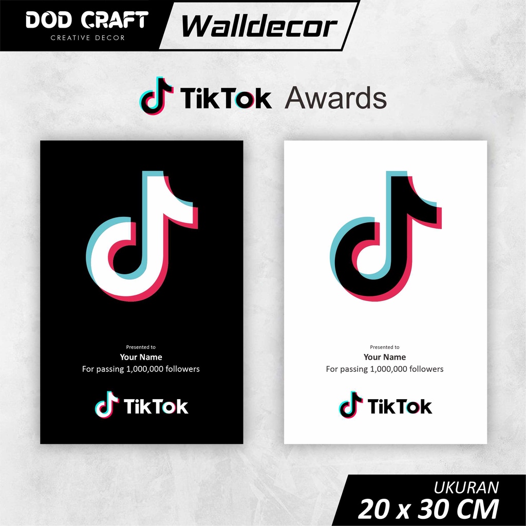 Jual Hiasan Dinding TikTok Awards | TikTok Play Button - Dod Craft ...