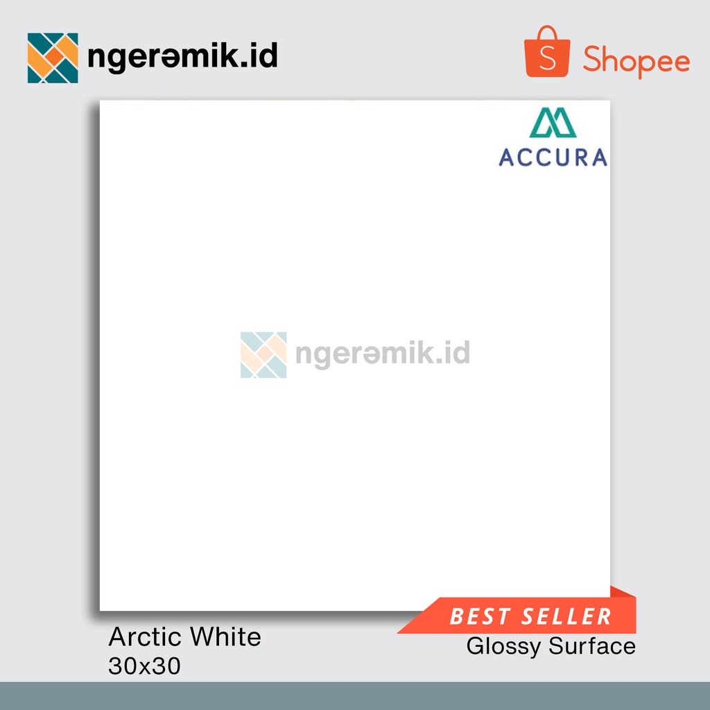 Jual Keramik Lantai Putih Polos 30x30 Mulia Accura Arctic White White ...