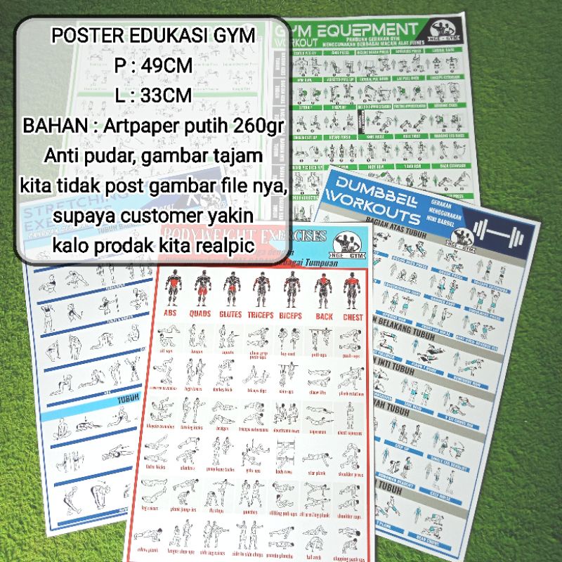 Jual POSTER PANDUAN GERAKAN GYM | Shopee Indonesia