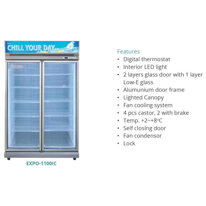 Jual Gea Display Cooler / Showcase Expo-1100Ic Chiller 1195 Liter Murah ...