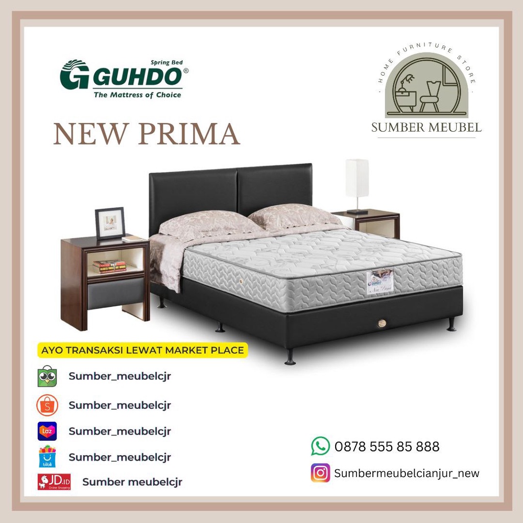Jual SPRINGBED GUHDO NEW PRIMA (1 SET MATRAS + DIVAN ATLANTIS) | Shopee Indonesia