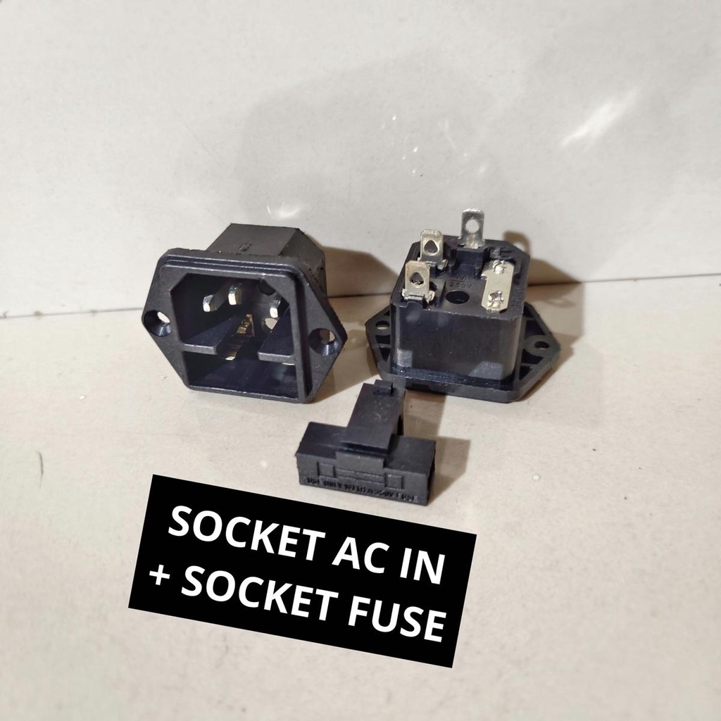 Jual Socket AC In Besar Fuse Soket 3 Pin Listrik Power + Tempat Sekring ...