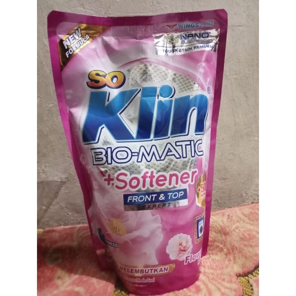 Jual so klin bio matic liquid + softener front & top load 700 ml ...