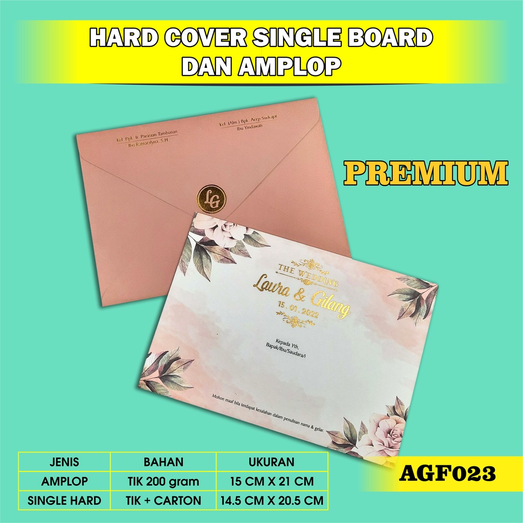Jual (PREMIUM) Undangan Pernikahan Model AGF023 Hard cover | Shopee Indonesia
