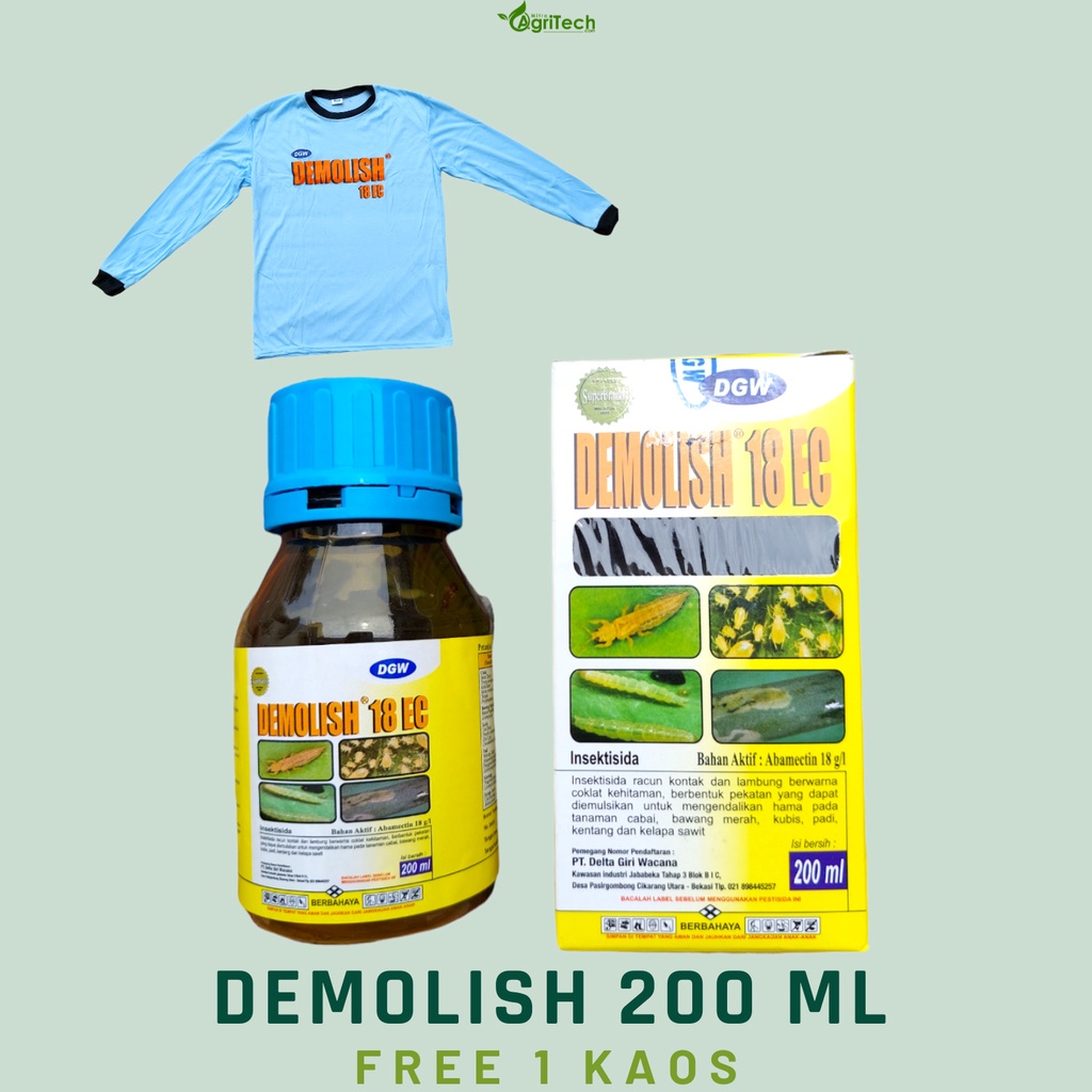 Jual DEMOLISH 18 EC 200 ML INSEKTISIDA ABAMEKTIN DGW FREE KAOS HAMA ...