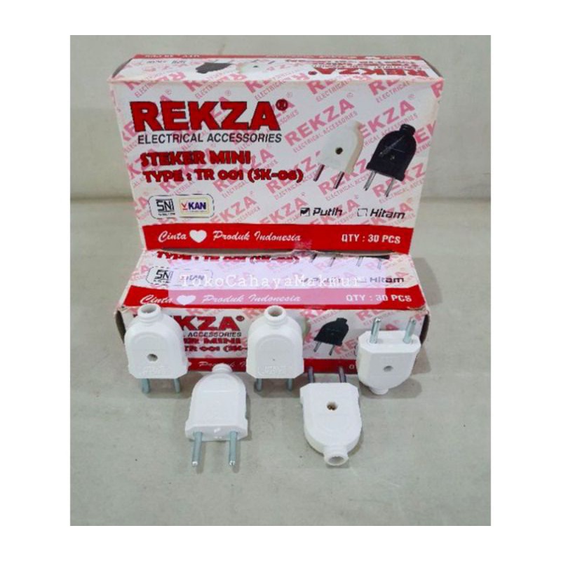 Jual STEKER GEPENG REKZA/ Steker Mini/ Colokan Listrik/isi 30pcs ...