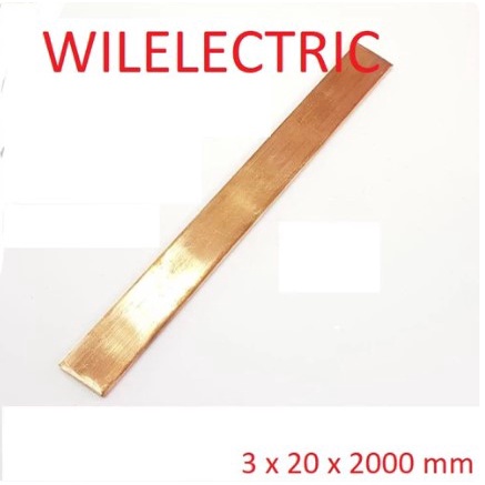 Jual Busbar / plat / rail copper import 3 x 20 3x20 mm asli tembaga 2 m ...
