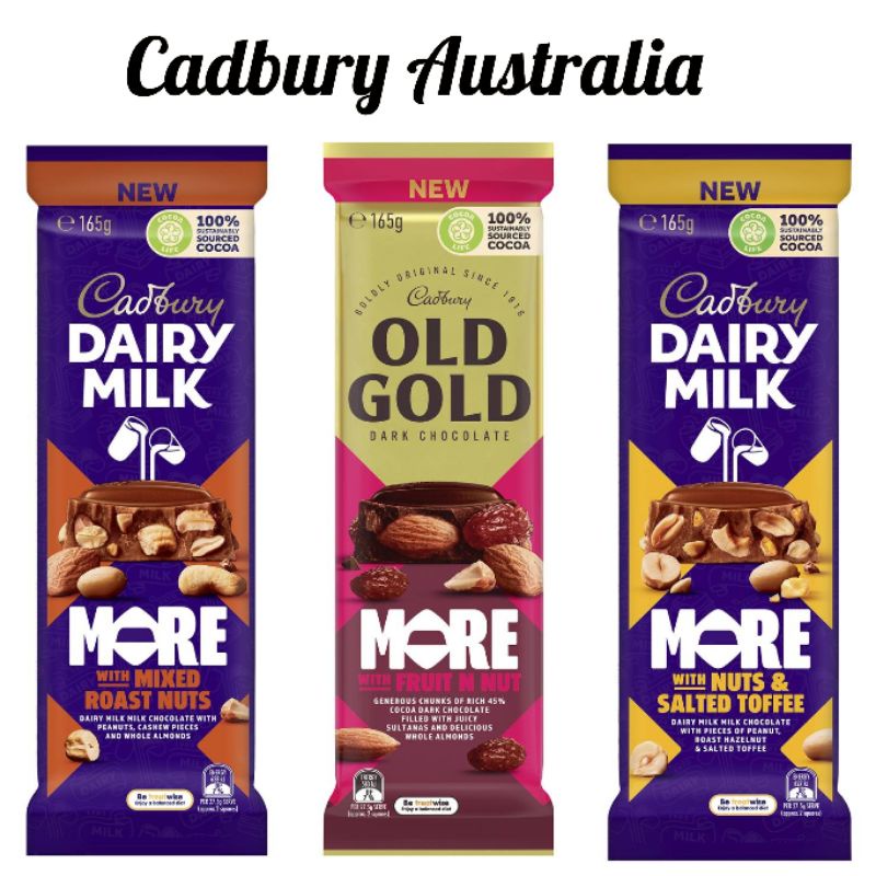 Jual Cadbury Old Gold Dark Chocolate More With Fruit N Nut 165g/Cabudry ...
