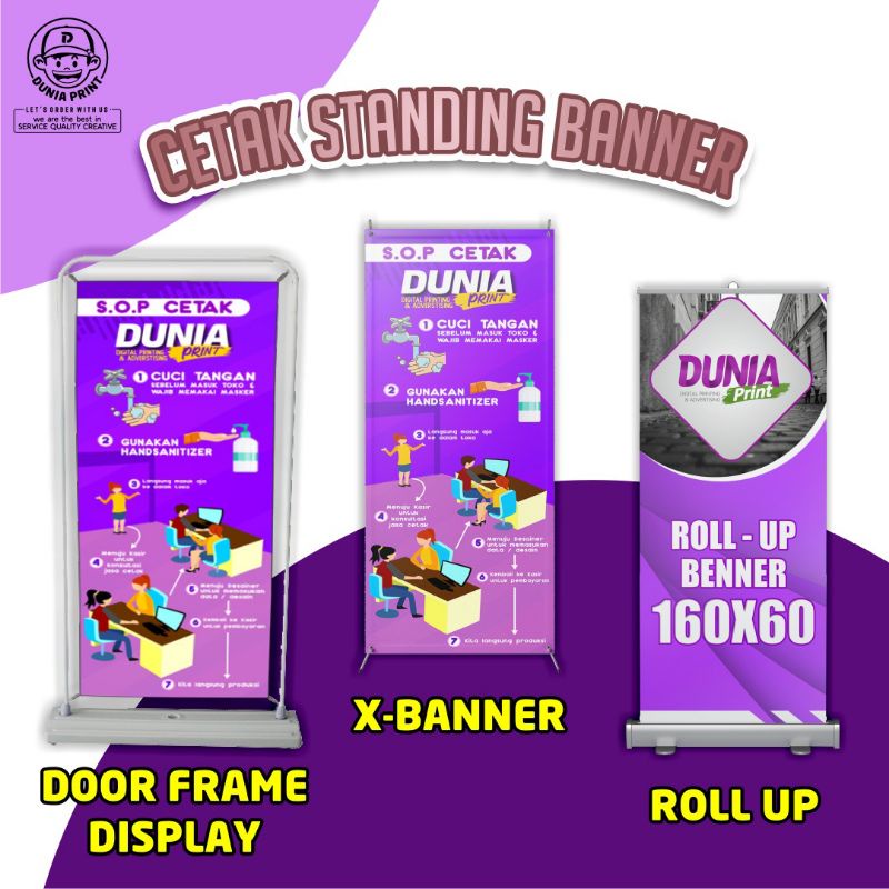 Jual STANDING BANNER X BANNER ROLL UP BANNER DOORFRAME STYLE BANNER ...
