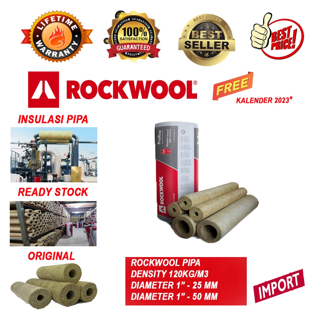 Jual ROCKWOOL PIPA | ROCKWOOL INSULASI PIPA PANAS | D120KG/M3 1 ...