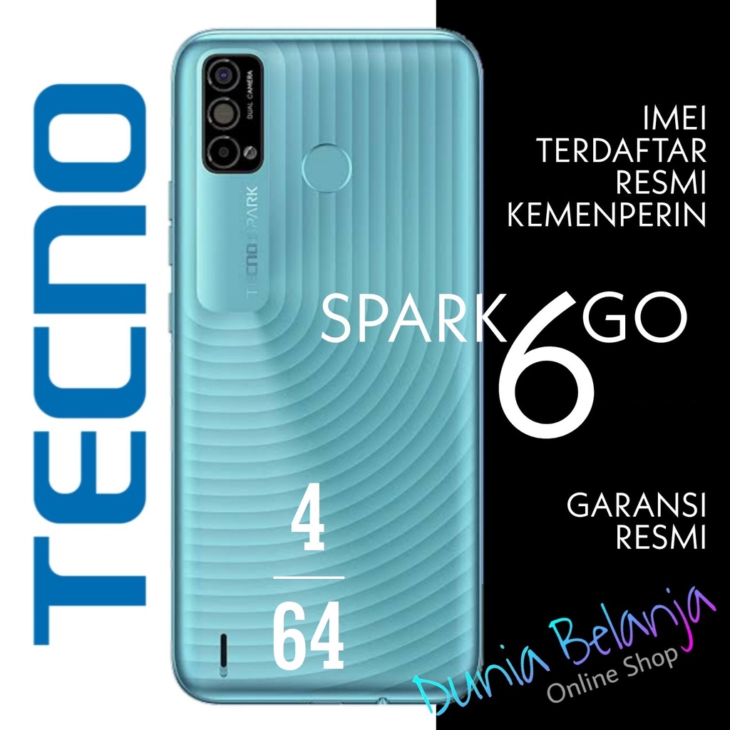 Jual TECNO SPARK 6 GO 2021 4/64 - GARANSI RESMI - HP TECNO SPARK 6 GO - HP ANDROID MURAH ...
