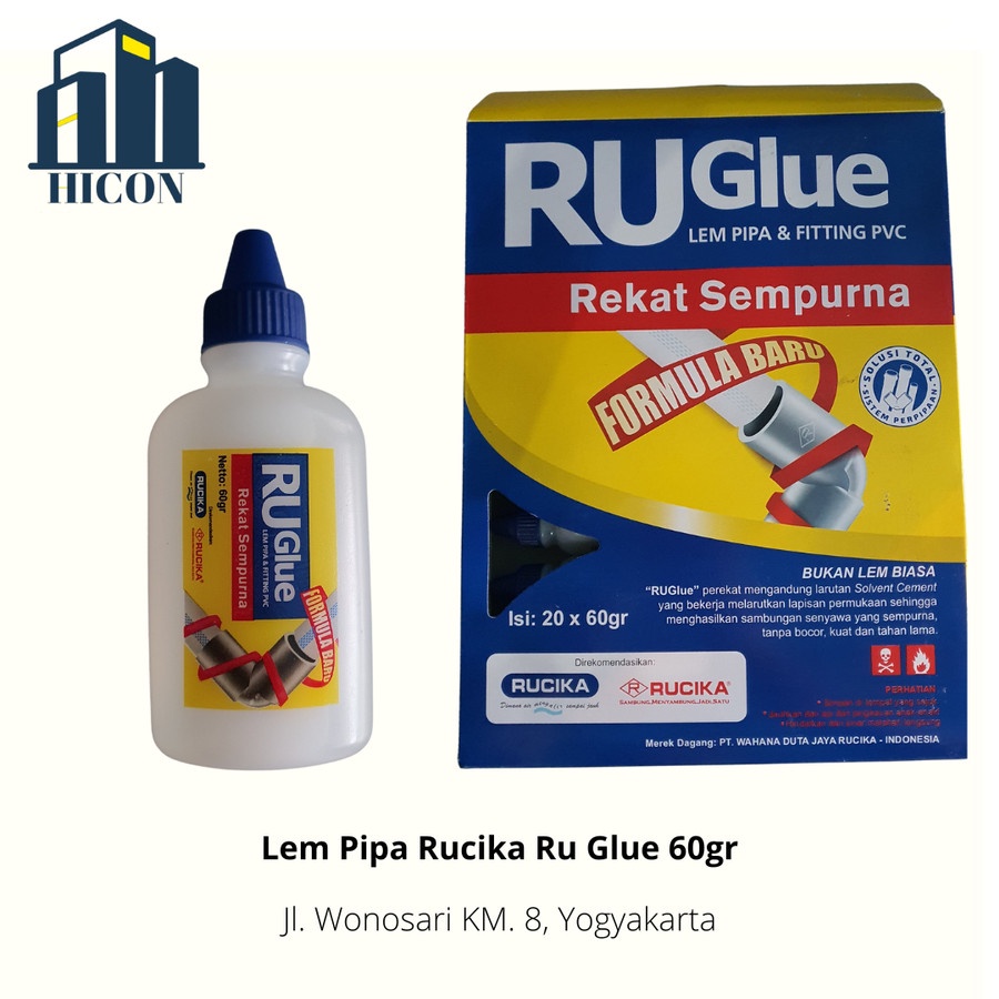 Jual Lem Botol Pipa PVC Rucika RUGlue 60gr | Shopee Indonesia