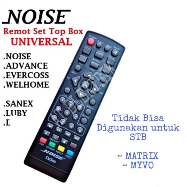 Jual Remot Remote STB TV Digital Universal / DVB T2 Merk Noise Remot Multi Set Top Box | Shopee ...