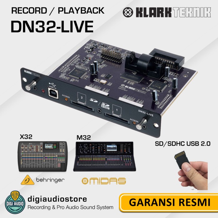 Jual Klark Teknik Dn32-Live Sd / Sdhc / Usb Mixer Behringer X32 & Midas ...