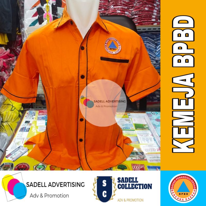 Jual Kemeja BPBD Baju BPBD Seragam BPBD Full Bordir Lengan Pendek Pria ...