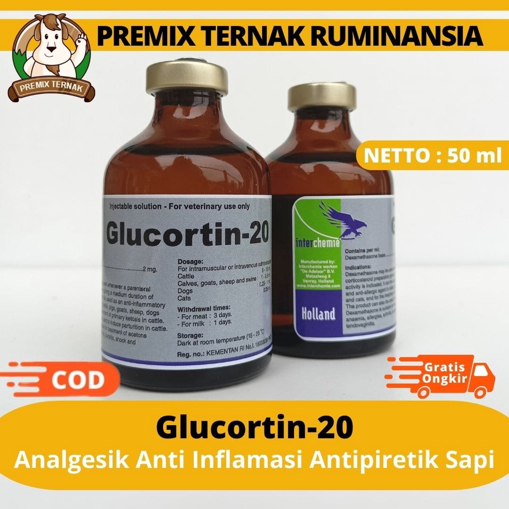 Jual Glucortin-20 50 ml Analgesik Antiinflamasi Antipiretik Sapi dll ...