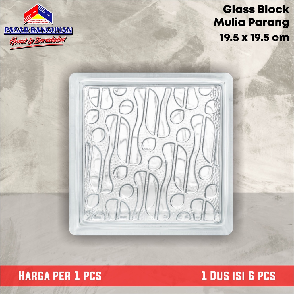 Jual Glass Block Mulia Parang 19,5 x 19,5 x 9,5 cm | Shopee Indonesia