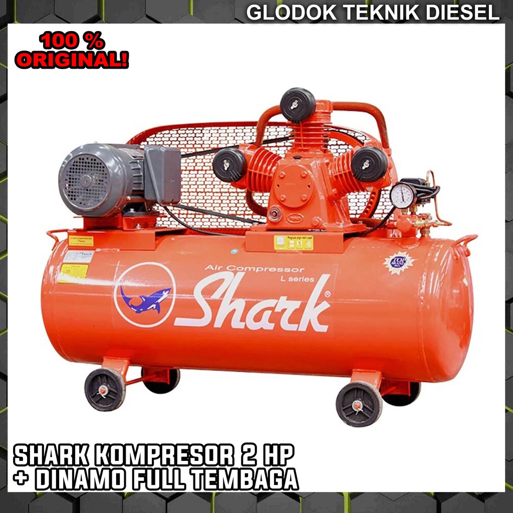 Jual SHARK 2 HP PK Kompresor Angin + Dinamo Full Tembaga Electro Motor ...