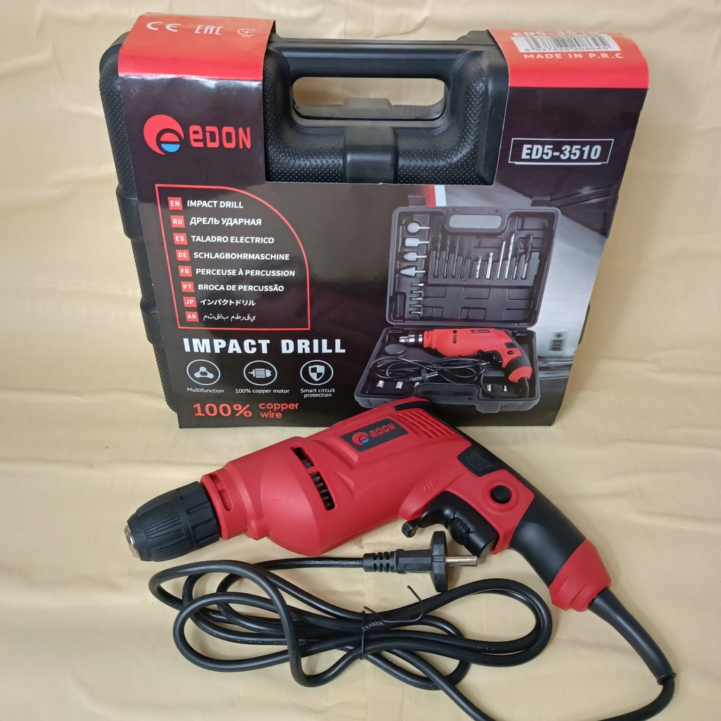 Jual EDON MESIN BOR BESI / KAYU 10MM SET EDON TIPE ED5-3510 SET | Shopee Indonesia