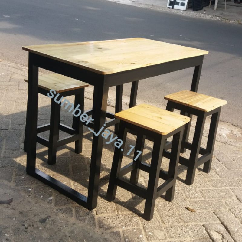 Jual meja makan bakso set 4kursi | Shopee Indonesia