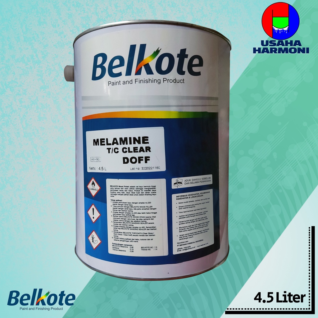 Jual Belkote Melamine Clear Doff + Hardener | Ukuran : 5L | Shopee ...
