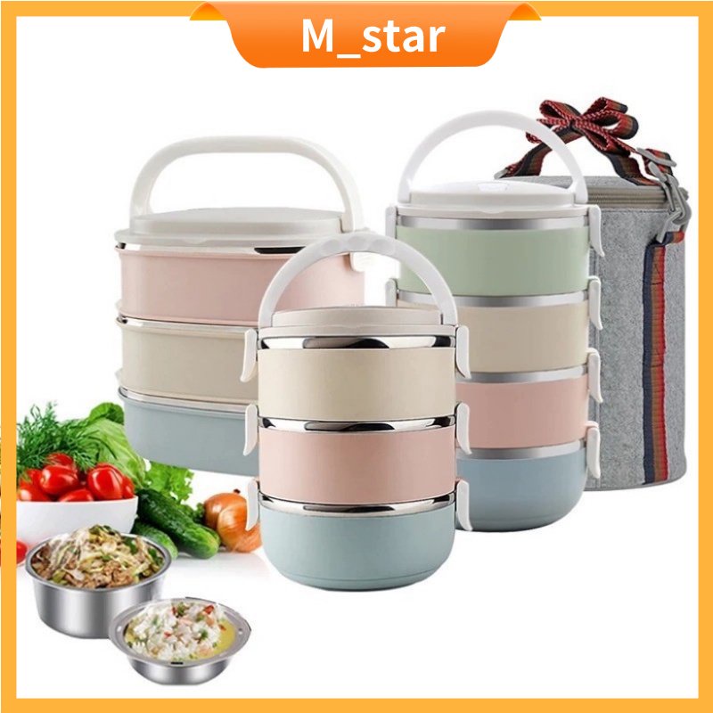 Jual Rantang Stainless 2 dan 3 SUSUN tahan panas Lunch Box Set Rantang ...