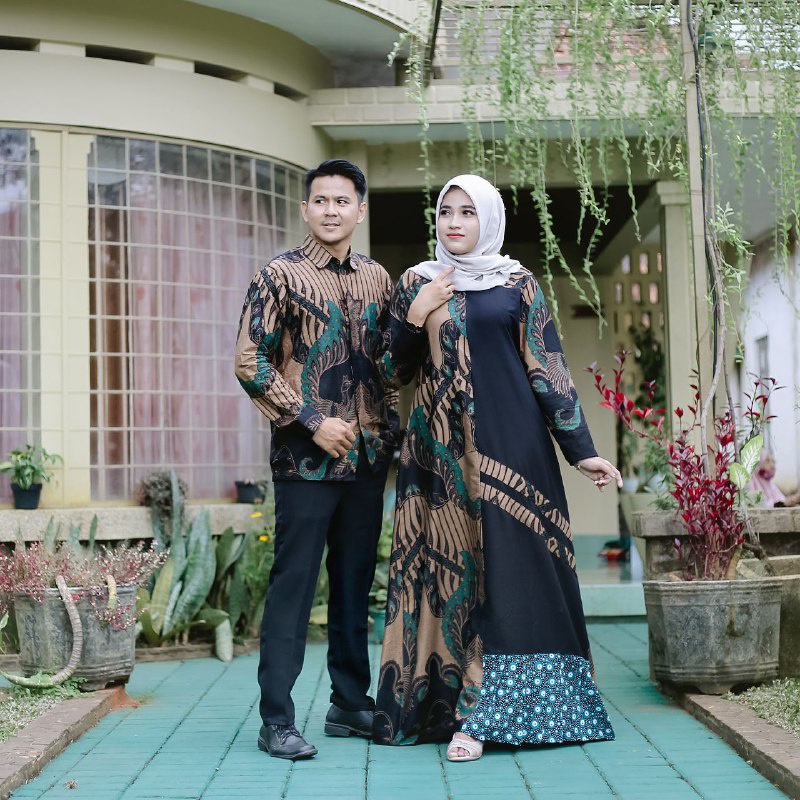 Jual Couple Gamis Kombinasi Batik Mosscrepe Size Jumbo Model Terbaru ...