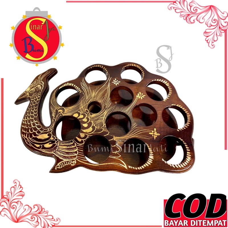 Jual Tempat Aqua Gelas Dari Kayu Jati Model Merak Duduk | Shopee Indonesia