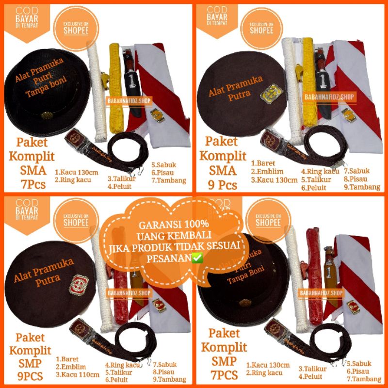 Jual Alat Perlengkapan PRAMUKA | KOMPLIT Putra dan Putri | Shopee Indonesia