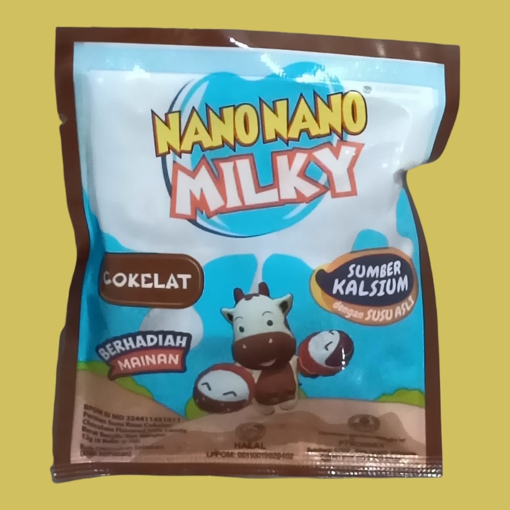 Jual Nano Nano Milky Coklat Permen Susu 12gr (6 butir @2gr) | Shopee ...