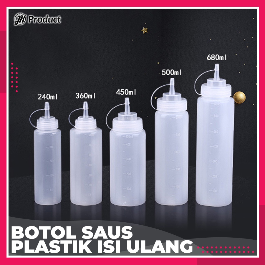 Jual Botol Saus Plastik Isi Ulang Botol Saos Sambal Kecap Refill Angka | Shopee Indonesia