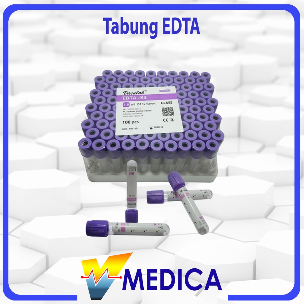 Jual Tabung EDTA 3ml Merk Vaculab Glass / Tabung Darah EDTA | Shopee Indonesia