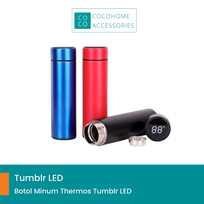 Jual Botol Minum Thermos Tumbler LED Pengukur Suhu Panas dan Dingin ...