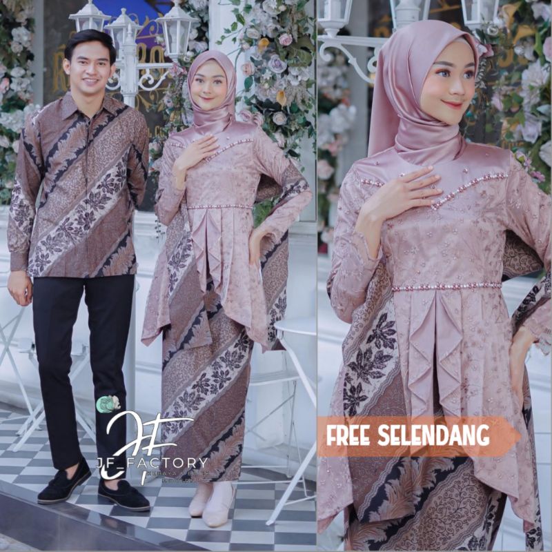 Jual Batik Couple Kebaya Lamaran Modern Kebaya Wisuda Lamaran Baju Tunangan Batik Brukat Baju ...