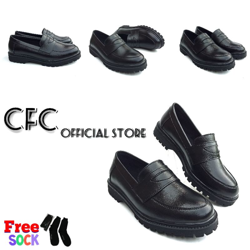 Jual Sepatu Loafers Pria Kasual Pormal Full Black - Model Docmart ...