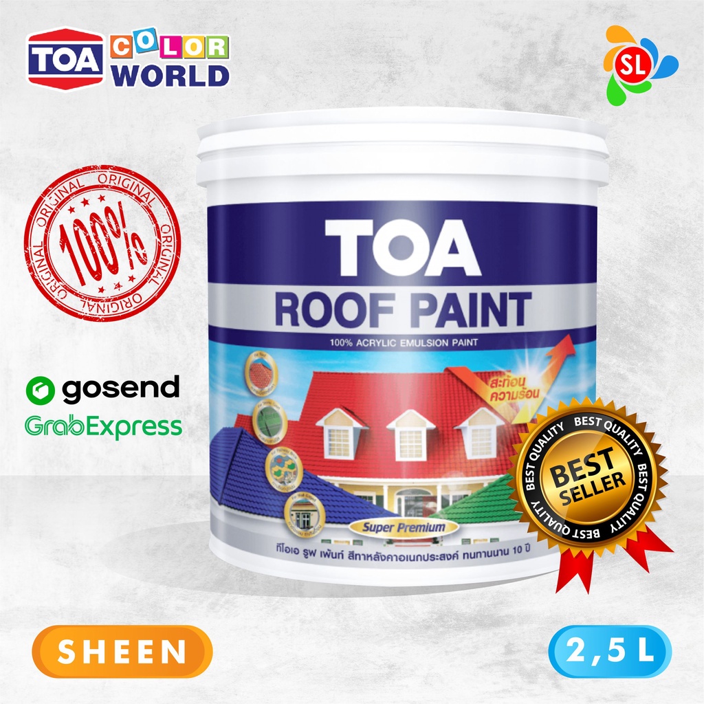 Jual Cat Atap/Genteng dan Lapangan Toa Roofpaint 2,5L Sheen | Shopee ...
