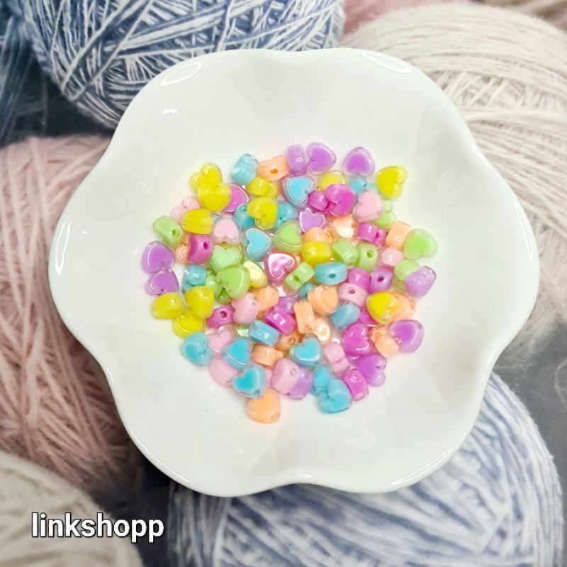 Jual MANIK MANIK AKRILIK BENTUK HATI WARNA WARNI 50PCS | Shopee Indonesia