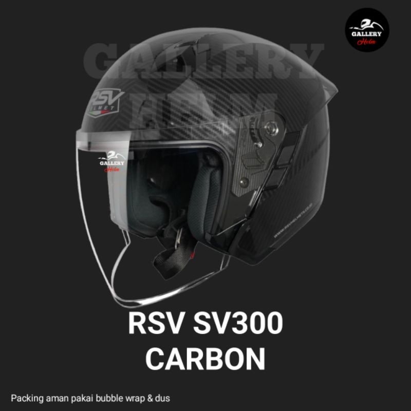 Jual HELM RSV SV300 CARBON GLOSSY DOUBLE VISOR | HELM HALF FACE | RSV ...