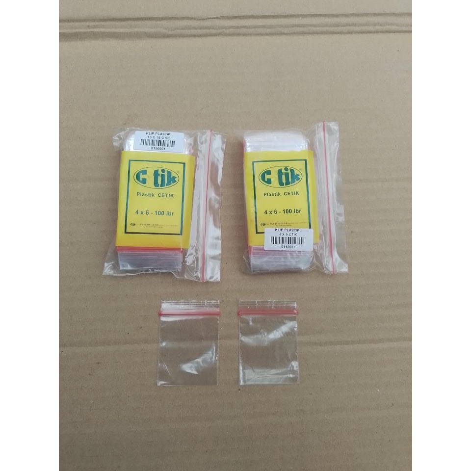 Jual Klip Plastik 4 x 6 Tebal 0.3 Ctik/C-Tik Isi 100 Pcs | Shopee Indonesia